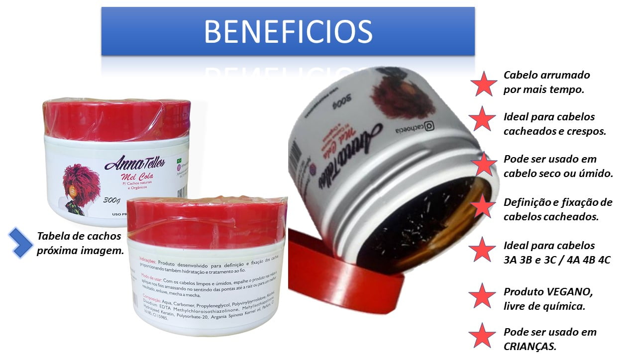kit Shampoo Condicionador Máscara Hidratate Mel Cola Anna Telles